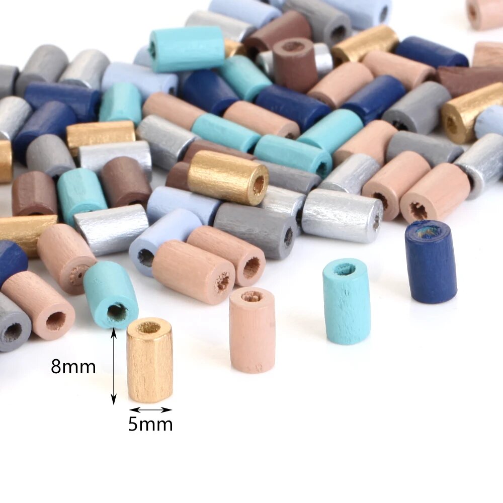 Деревянные бусины CUIMD квадратные Morandi цвета 8x5mm-200pcs