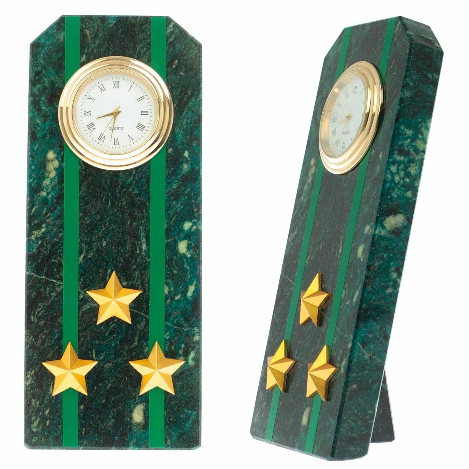 Часы-погон "Полковник прокуратуры РФ" камень змеевик