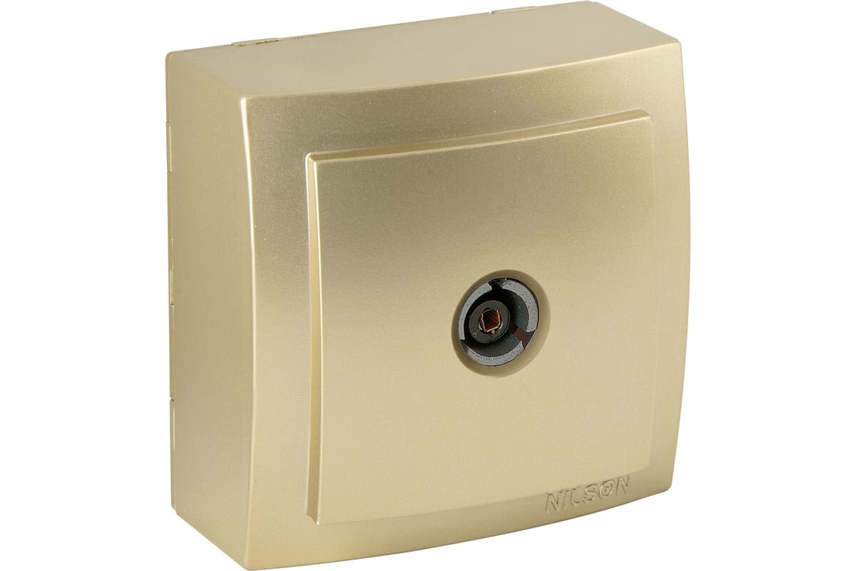 NILSON Розетка 1ОП тв конечная золото Themis metallic 26151033
