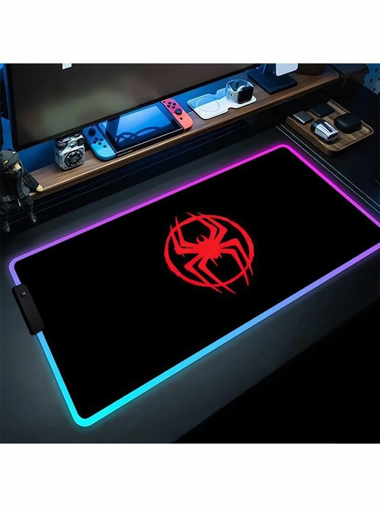 RGB LED Spider-Man Фильм "Человек-паук", большая игровая клавиатура, коврик для мыши, размер печати 400x900xxl