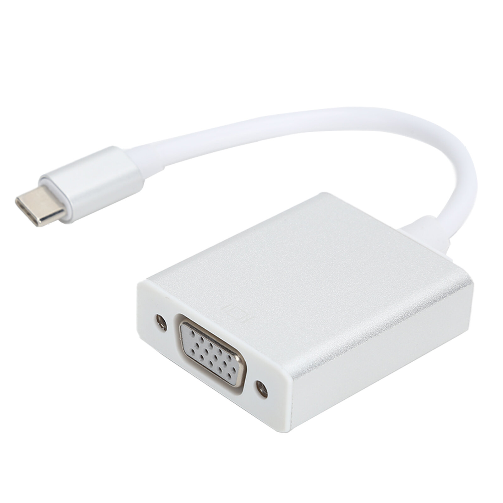 TypeC to VGA Adapter Silver Compact Male to Female Converter Compatible for OS X