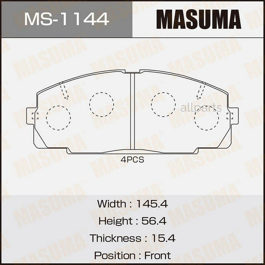 MASUMA MS-1144 Колодки торм. пер.