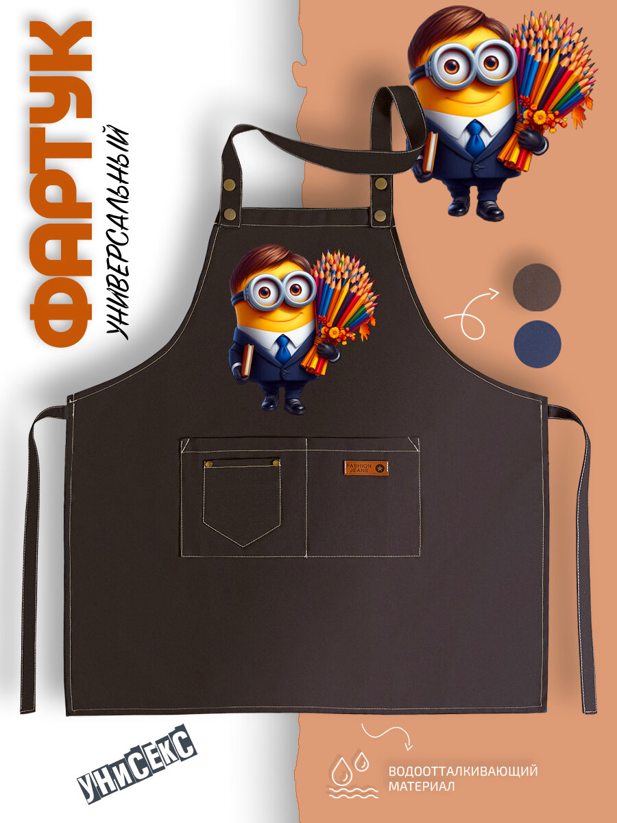 Фартук кухонный Миньон Minion школьник универсальный с принтом поварской