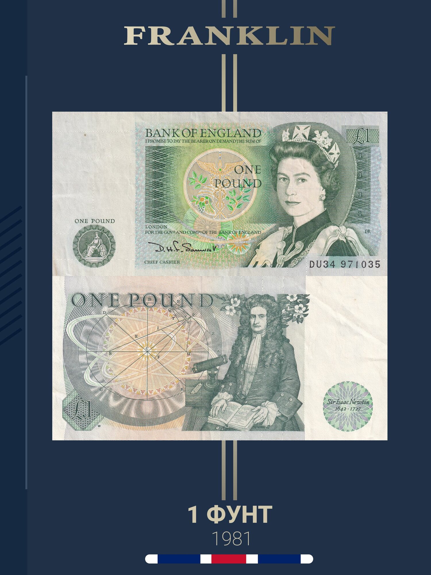 Банкнота Великобритания 1 фунт 1981 год (VF) Pick 377b