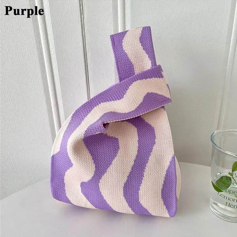 Кошачья вязаная сумка, модная вязаная сумка, ручной работы, сумки для покупок с большим узелом, девочки