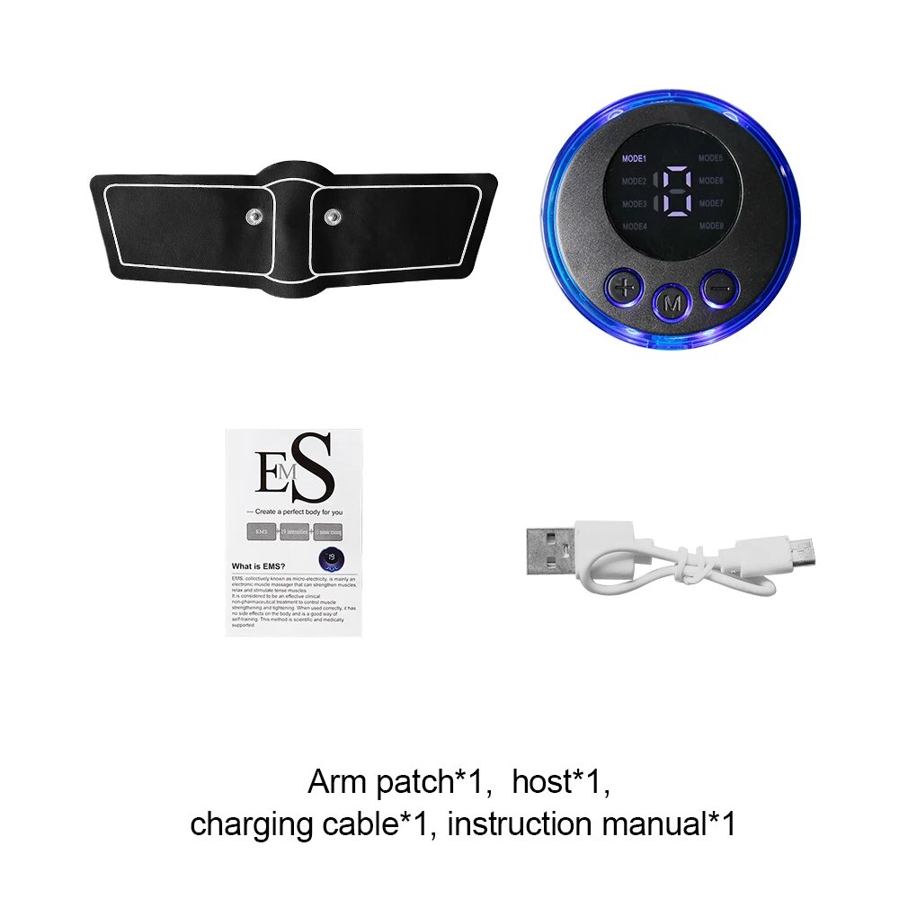 Электромиостимулятор EMS Для Пресса И Рук, USB-зарядка, Домашний Фитнес-тренажер, Вибрационный Тренажер Для Мужчин И Женщин