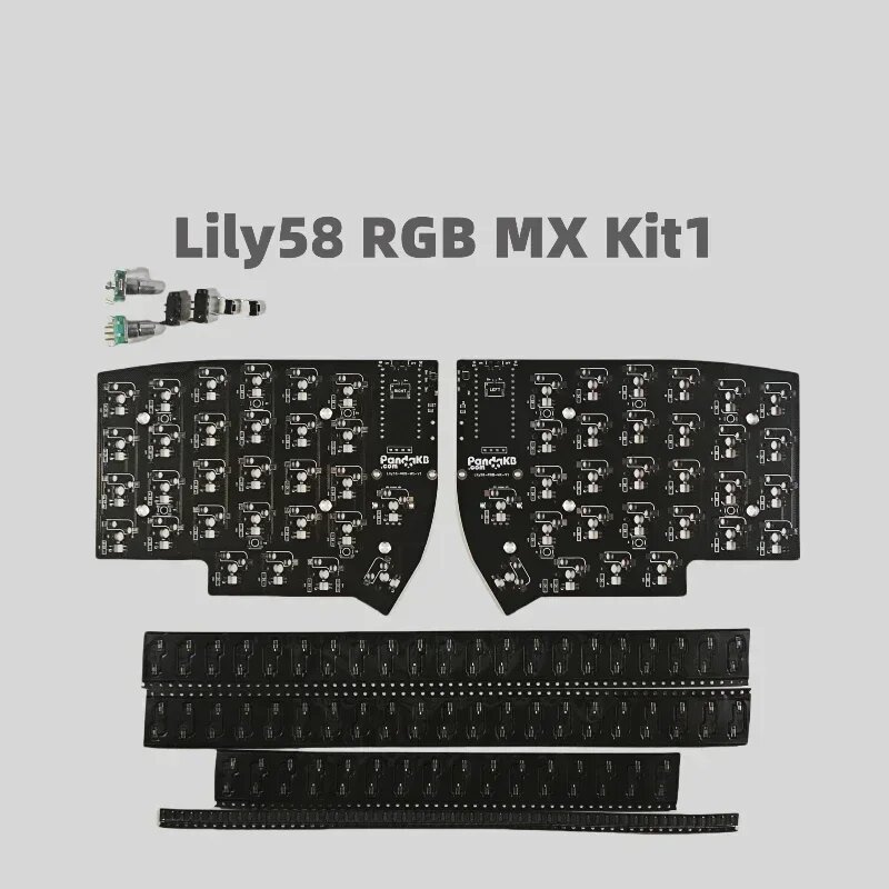 Беспроводная разделенная механическая клавиатура Lily58 no switch no keycaps, lily58 kit1