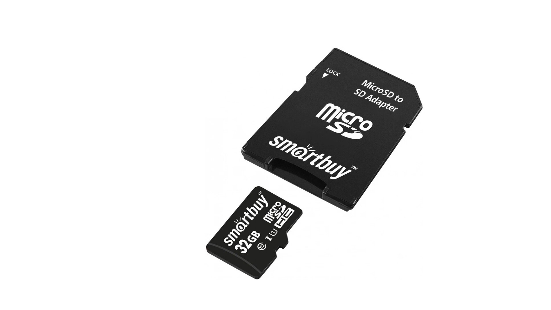 Карта памяти microSD, Smartbuy 32Gb, Class 10 + SD адаптер, Черный