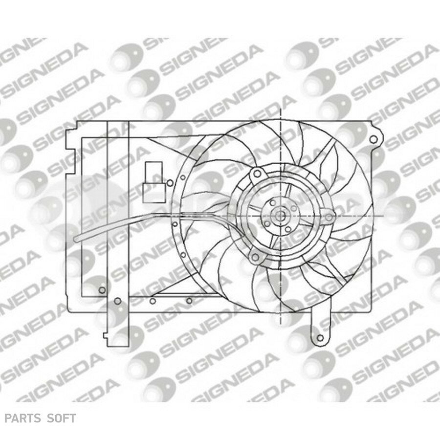 Дифузор радиатора и кондиционера CHEVROLET AVEO/KALOS (T200), 04 - 06 (04-05) от официального дистрибьютора, SIGNEDA, артикул RDCVA5004A0