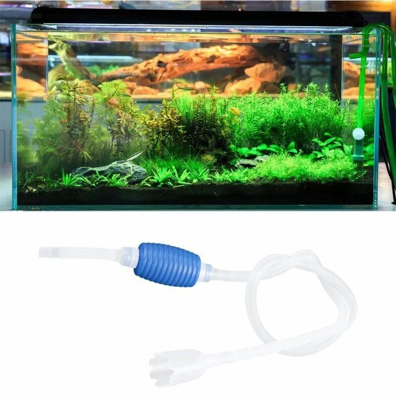 Сифон фильтр помпа для чистки аквариума грунтоочиститель аквариумный для перекачки слива воды OQRX