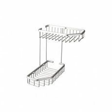 Полка для ванной Ledeme L352-2, угловая, 2-х ярусная, решётка