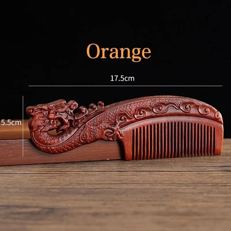 Деревянная расческа с китайским драконом, сандал (18*5.5*1.3 см)