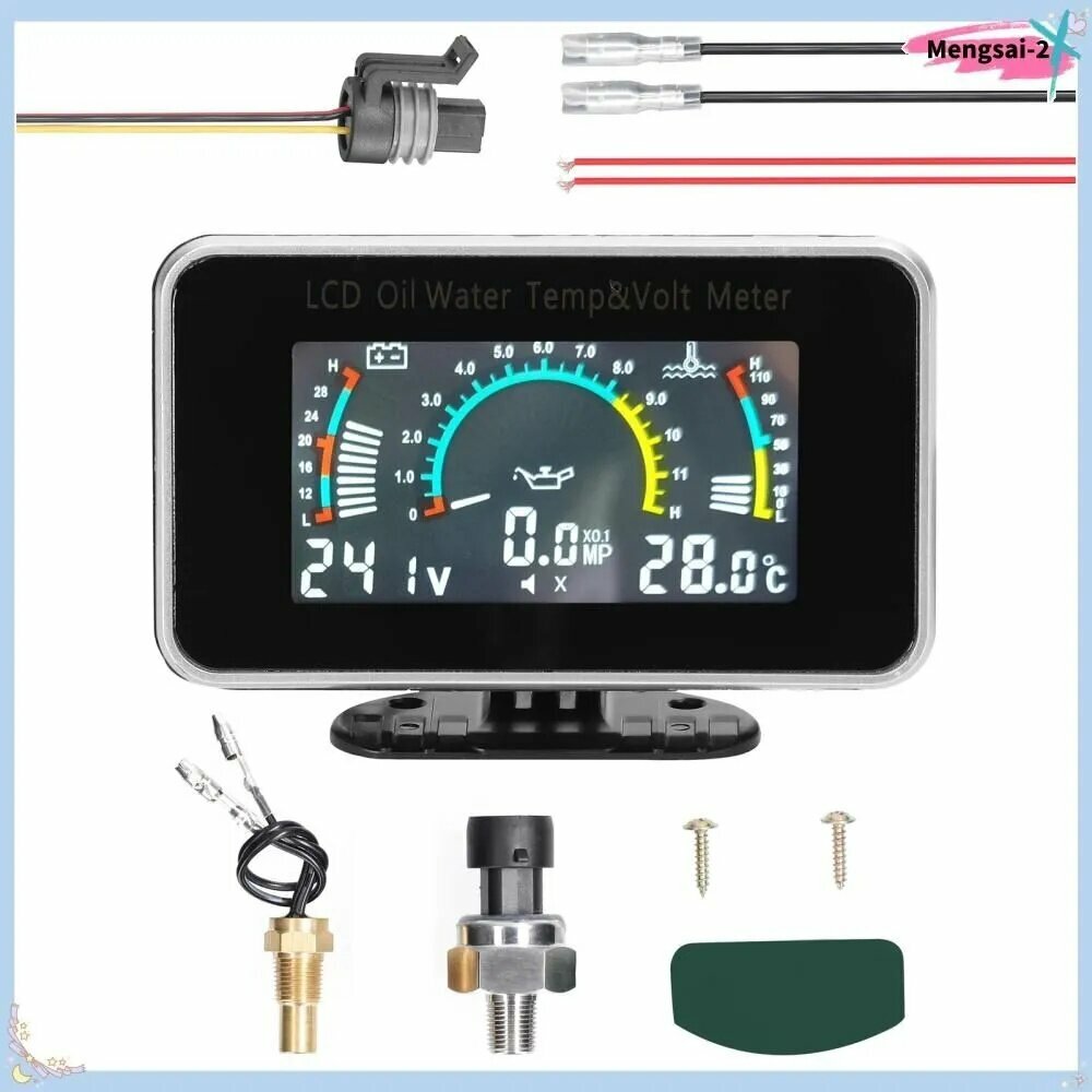 3-в-1 Автомобильный Прибор, Цифровой LCD Манометр давления масла, температуры воды и вольтметр, Универсальный инструмент для автомобилей, грузовиков и RV