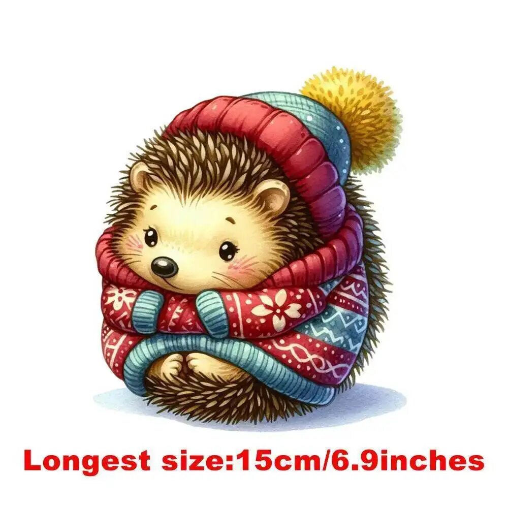 15 см детская осенняя наклейка с изображением животных, тигра, енота, термопереносная наклейка DTF, футболка «сделай сам», железные нашивки для переноса одежды, наклейка