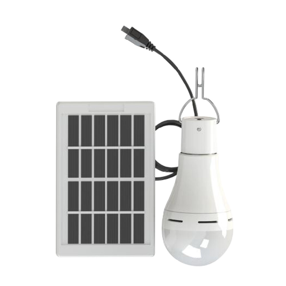 Лампа солнечная DC5-6V 7W 20 LED с регулируемой яркостью 3 уровня, режимами Dimmable/Flash/SOS, водонепроницаемостью IP65, встроенной батареей 1500mAh, крюком для подвешивания, портативная для рыбалки, походов, кемпинга, дома, улицы, аварийного