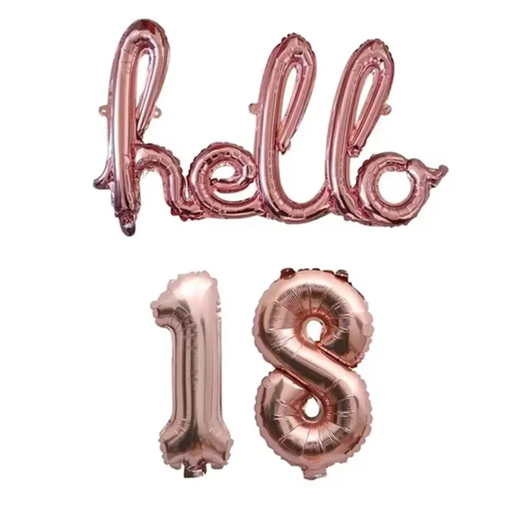 Фольгированные шары "Hello 18" розовые для праздника