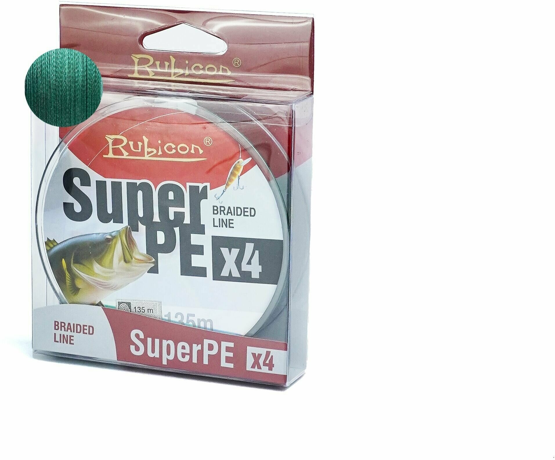 Плетеный шнур для рыбалки RUBICON Super PE 4x 135 м dark green, 0,37mm