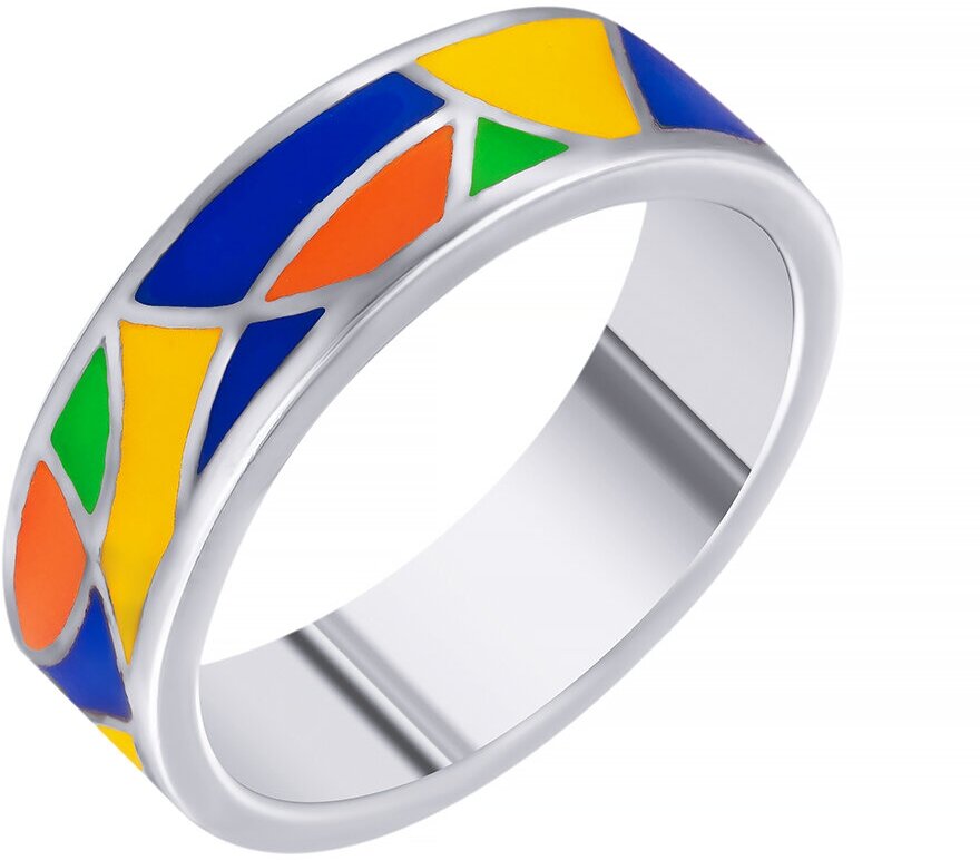 Кольцо, серебро, 925 проба, эмаль