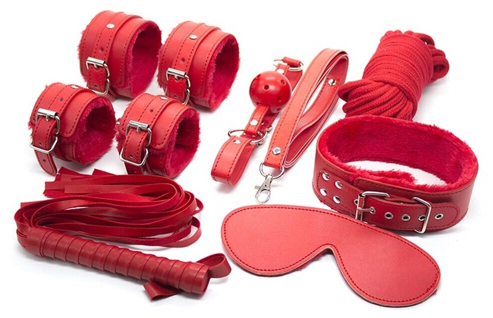 Набор БДСМ 7 предметов MassX красный