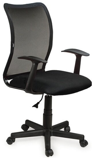 Кресло офисное Brabix "Spring MG-307", с подлокотниками, черное, TW