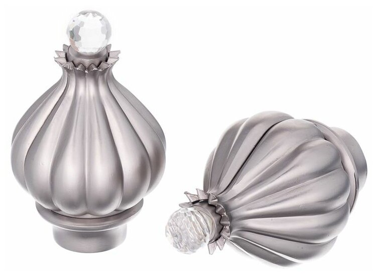 Наконечники для карниза OLEXDECO «Аладдин» для труб диаметром 16 мм, 1 пара. Хром матовый