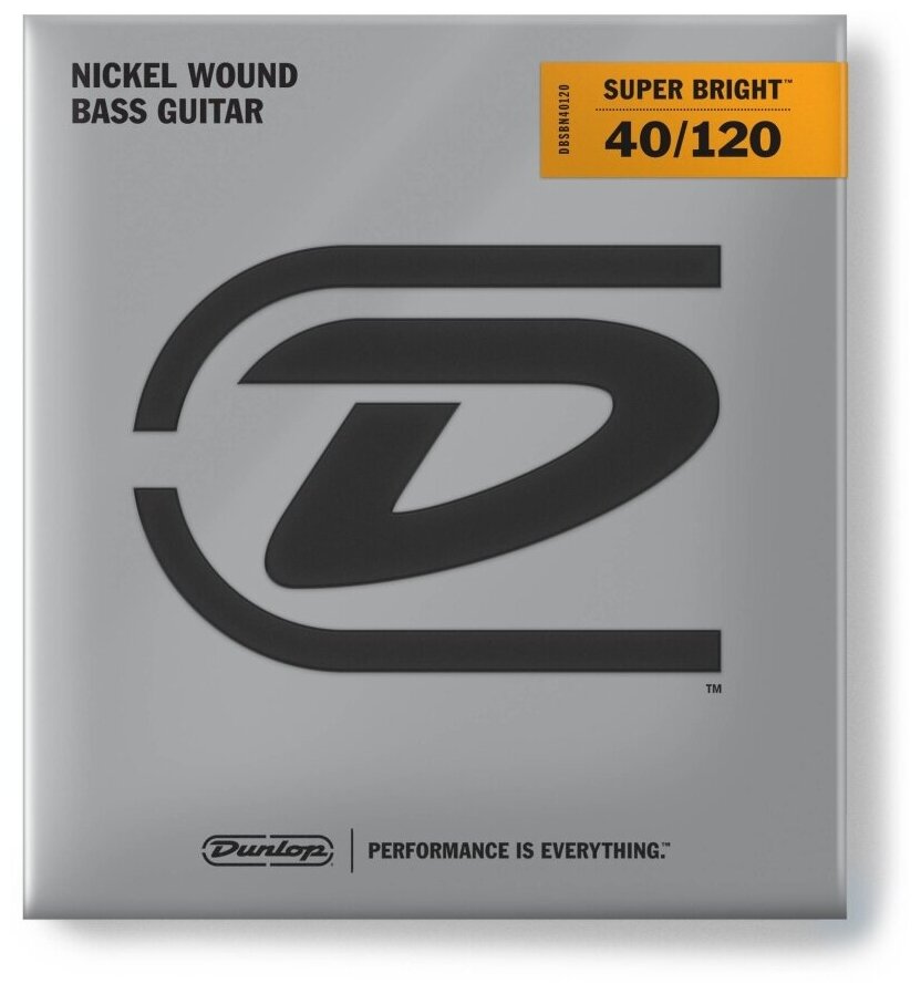 DBSBN40120 Super Bright Комплект струн для 5-струнной бас-гитары, никелиров, Light, 40-120, Dunlop