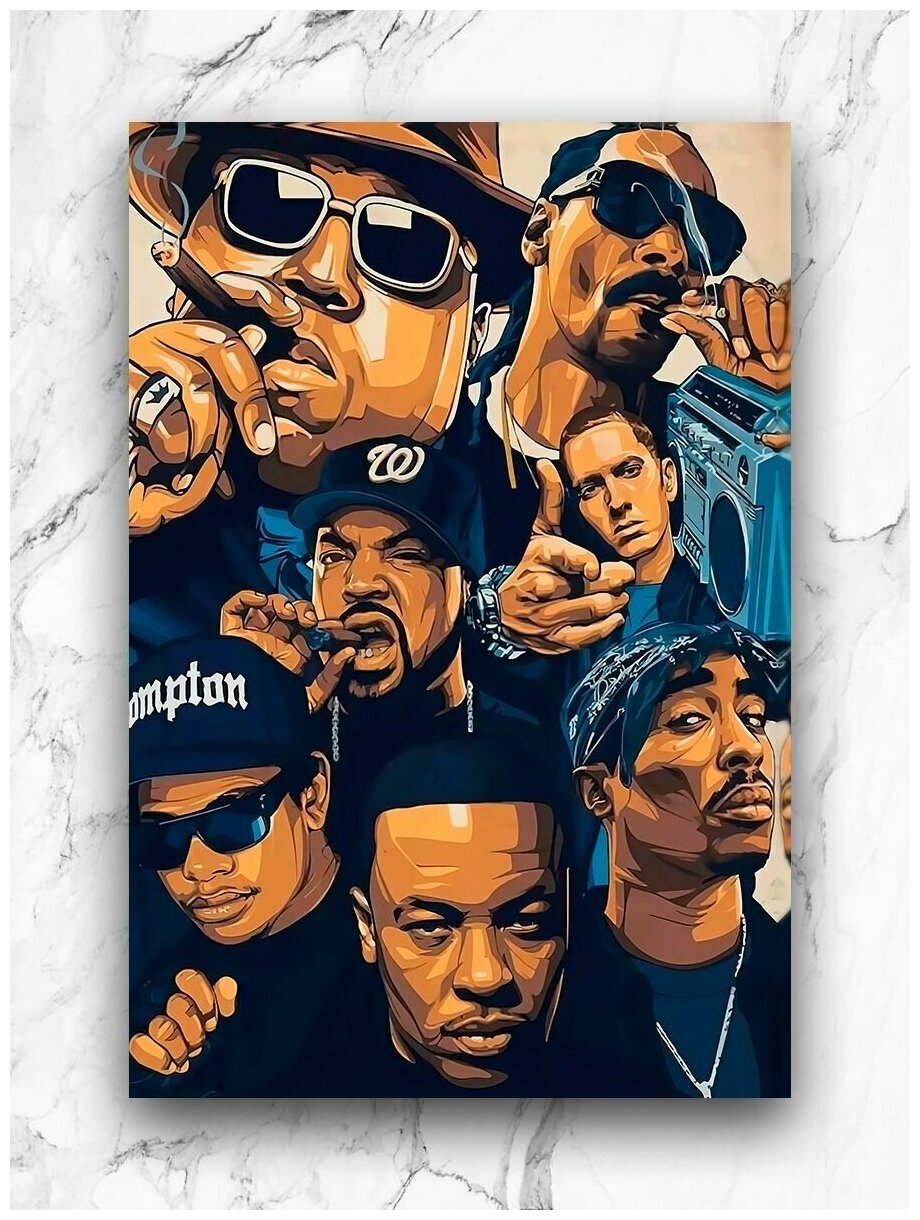 Картины для интерьера на холсте размер 40х60 / Хип хоп / Арт
