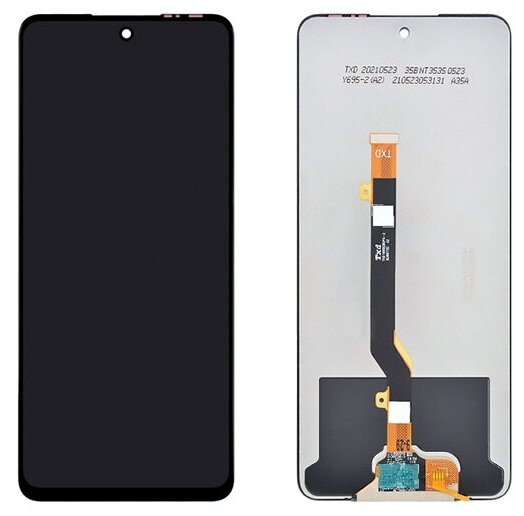 Дисплей (экран) в сборе с тачскрином для Tecno Pova 2, Pova 3 черный / 1080х2460