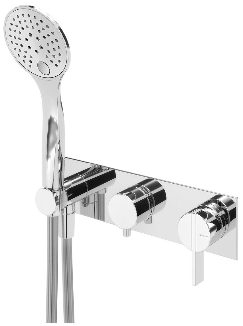 Смеситель для ванны и душа встроенный с душевым комплектом BRUMA BREEZE 168 200 1CR хром