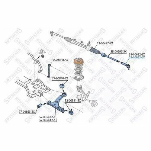 Наконечник рулевой тяги правый Stellox 5100633SX для Opel Corsa
