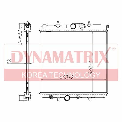 Основной радиатор (двигателя) Dynamatrix-Korea DR63708A для Peugeot 206