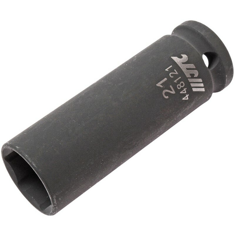 JTC-448121 Головка торцевая ударная глубокая тонкостенная 6-гранная 1/2" х 21мм, длина 82мм