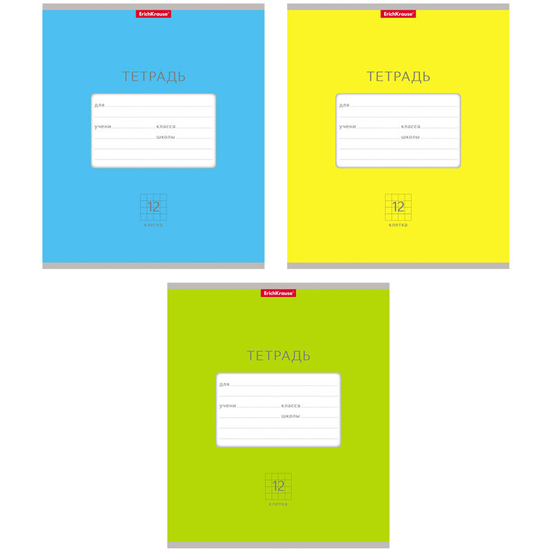 ErichKrause Тетрадь Классика Bright 46567, линейка, 24 л. зеленый, цена за 10шт.
