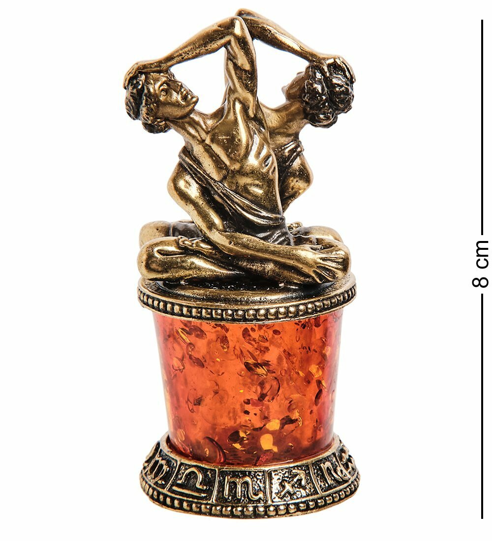 Фигурка 'Знак зодиака-Близнецы' (латунь, янтарь)