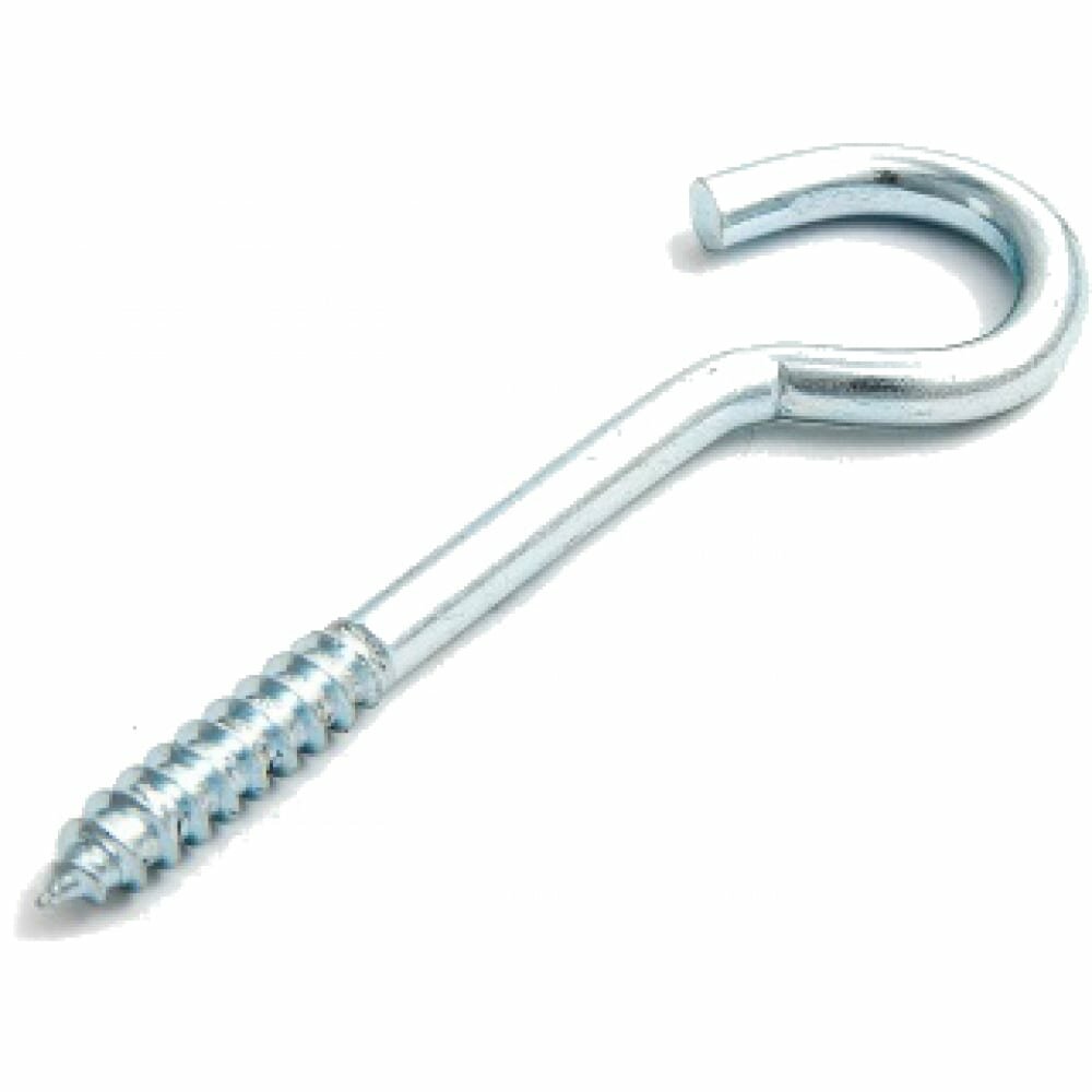 Шуруп-полукольцо металлический 5*80мм (крючок д/люстры) 10 шт.