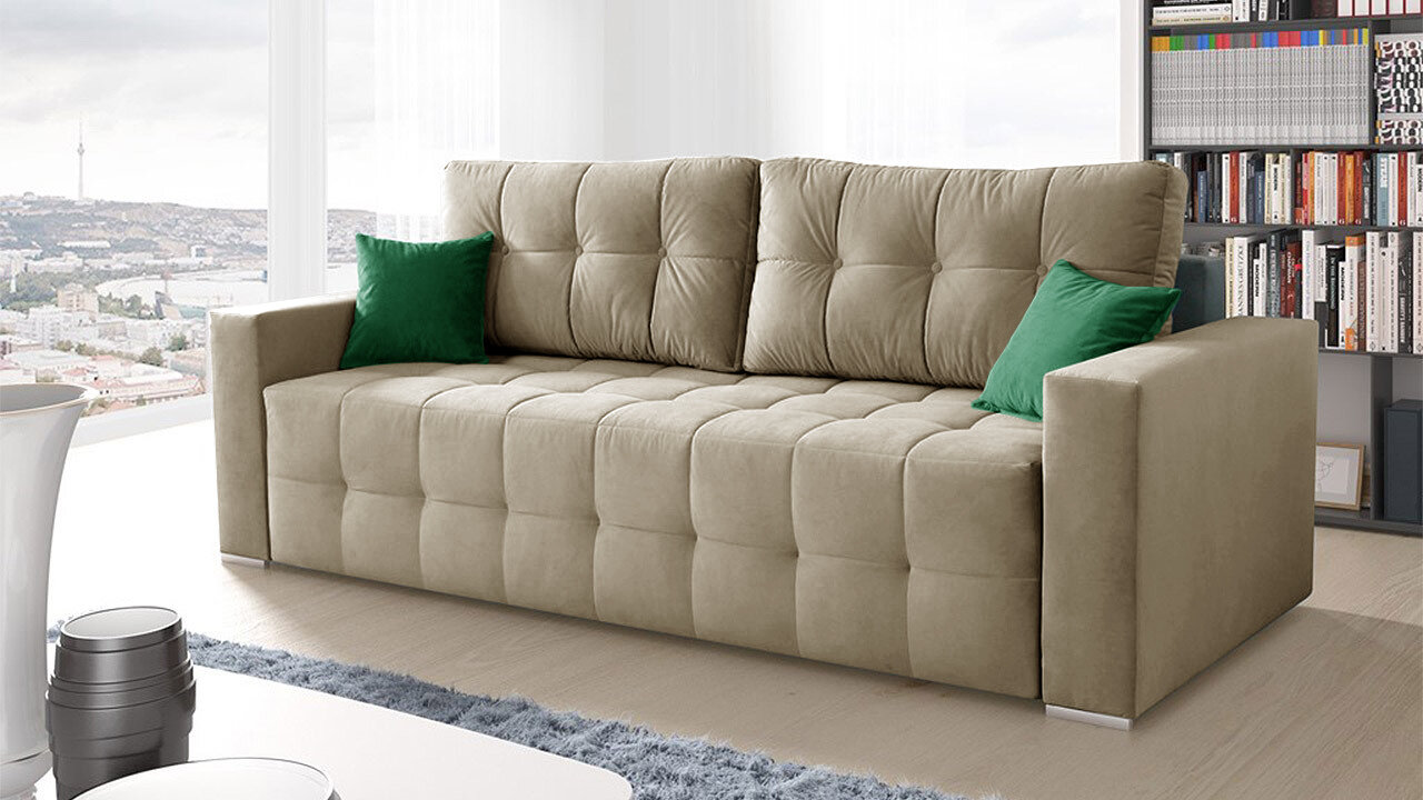 Диван Денвер Лайт Vivaldi 04 NEW 230x94x80 см, бежевый , еврокнижка GOODFORM