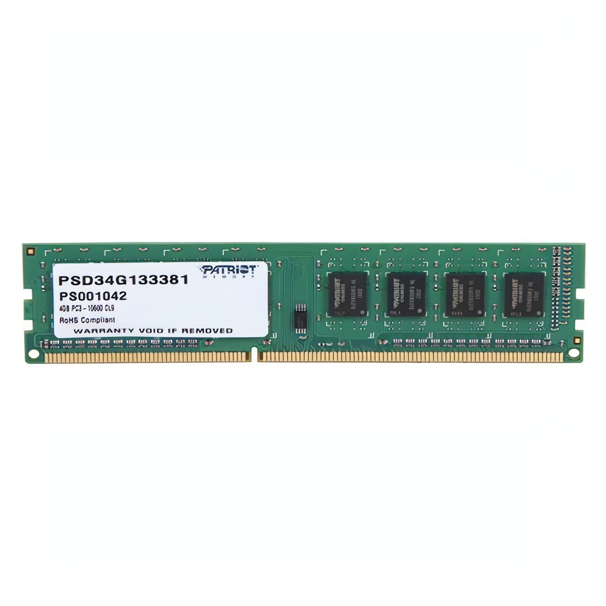 Оперативная память Patriot PSD34G133381, 4GB, DDR3, Green, Registered, CL9, 1333MHz, DIMM