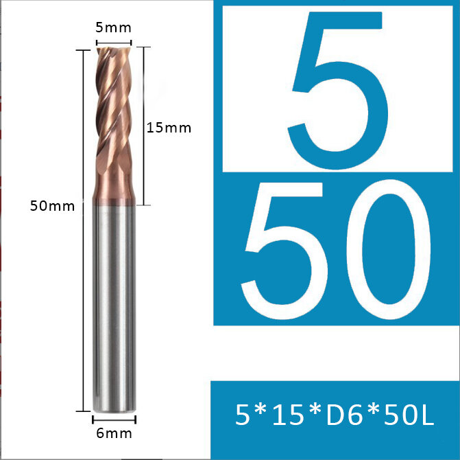 Фреза концевая по металлу 5d*15C*6D*50L*4T монолитная