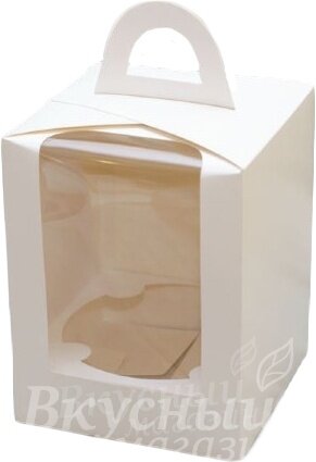 Коробка для кулича 15х18 см. Сундучок с окошком (Набор из 4 шт.)