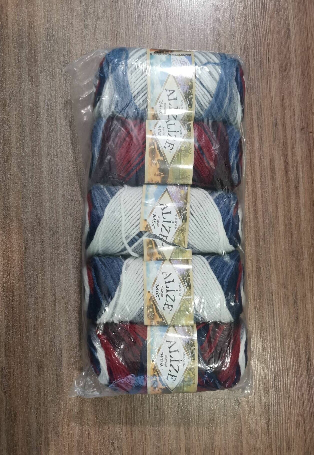 Буркум батик Burcum batik упаковка 5 мотков 100 г. 210 м. 100% акрил цвет 2978