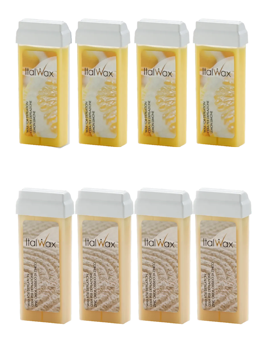Воск в картридже ITALWAX NATURA набор из 8 шт по 100 мл, Лимон, Оксид цинка