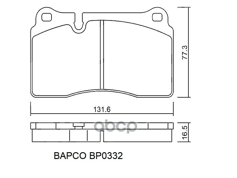Колодки тормозные дисковые BP0332 передние, комплект, BAPCO арт. BP0332