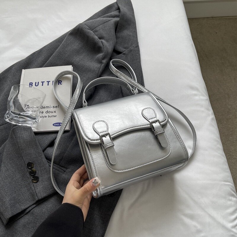 Сумка-рюкзак Tianyun Wing Color, женская, искусственная кожа, серебристая