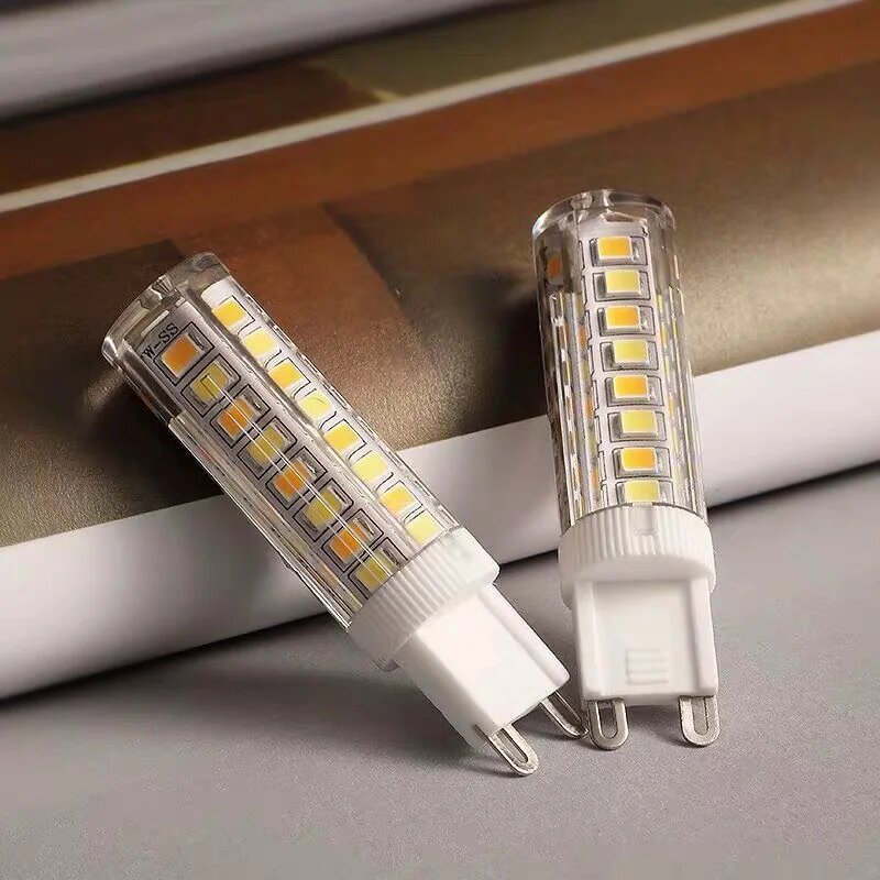 G9 светодиодный трехцветный затемняющий светильник без мерцания 220 В, высокая яркость, керамический пузырь для освещения кукурузы 9W 220V