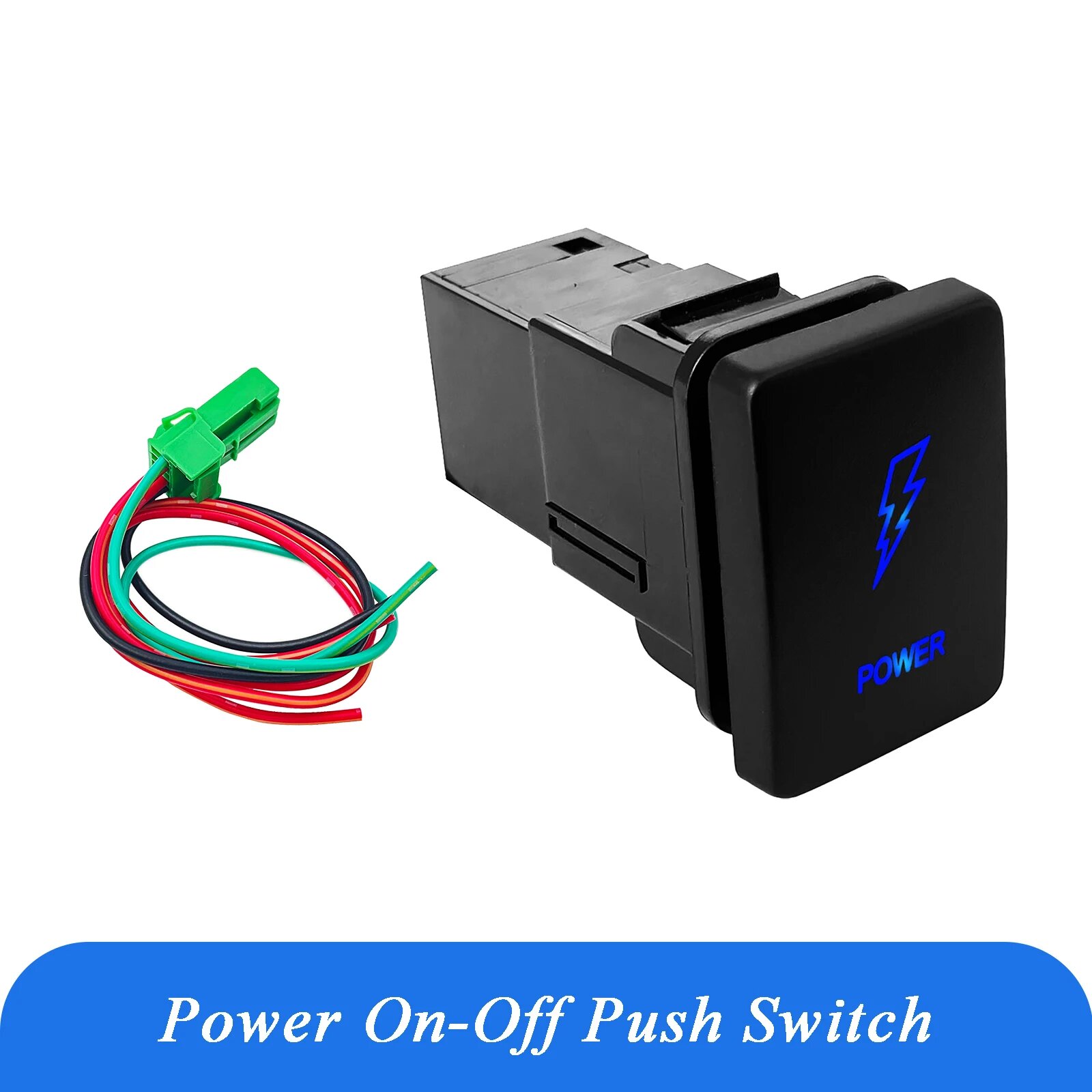 Синий Power On-Off Push Switch