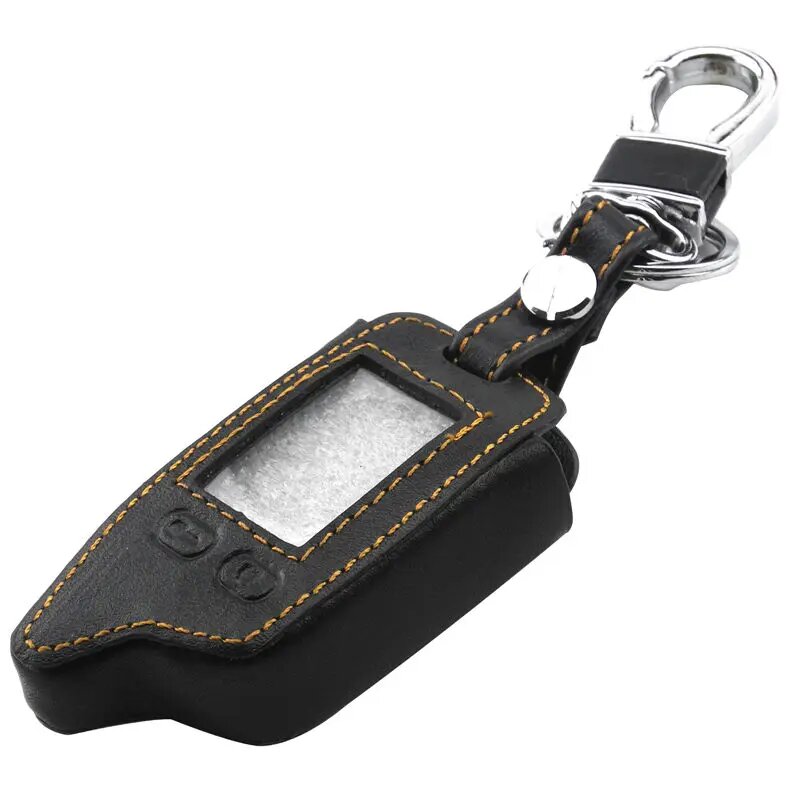 Jingyuqin 5-кнопочный кожаный чехол для ключей с дистанционным управлением для Tomahawk TW9010 TW9030, двусторонняя система сигнализации, ЖК-контроллер, брелок yellowline