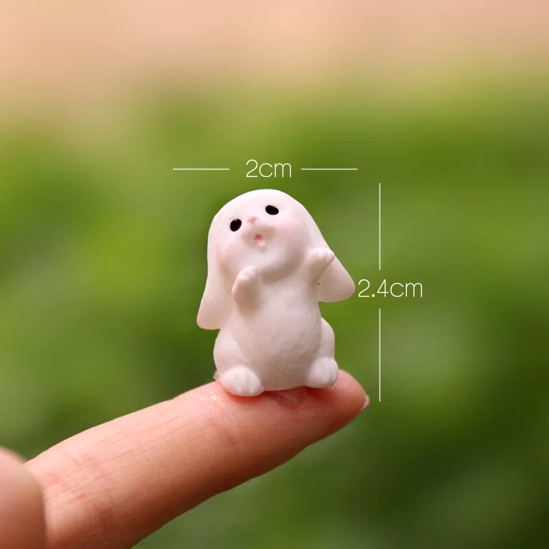 Миниатюрный кролик из смолы для декора Белый, rabbit