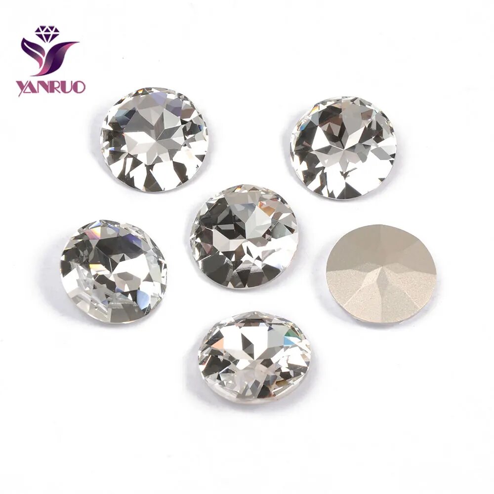 YANRUO стразы круглые Crystal серебряного цвета 27 мм