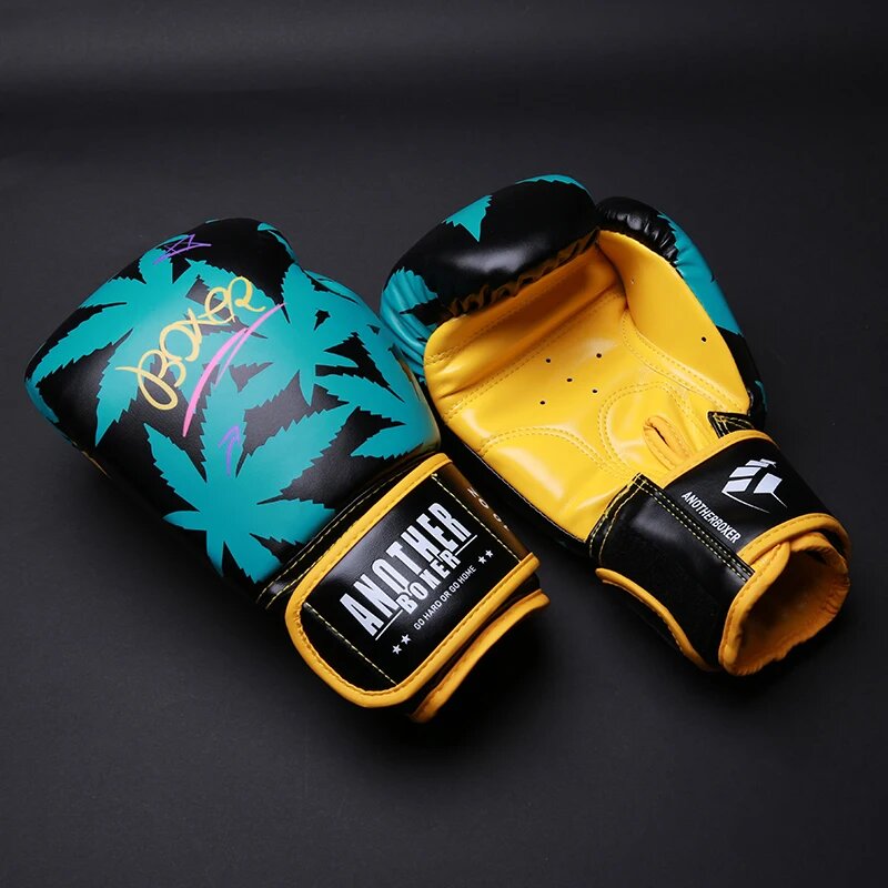 Боксерские перчатки Guantes De Boxeo 6 12 14 унций из искусственной кожи 12oz, Бирюзовый, Maple Leaf Green