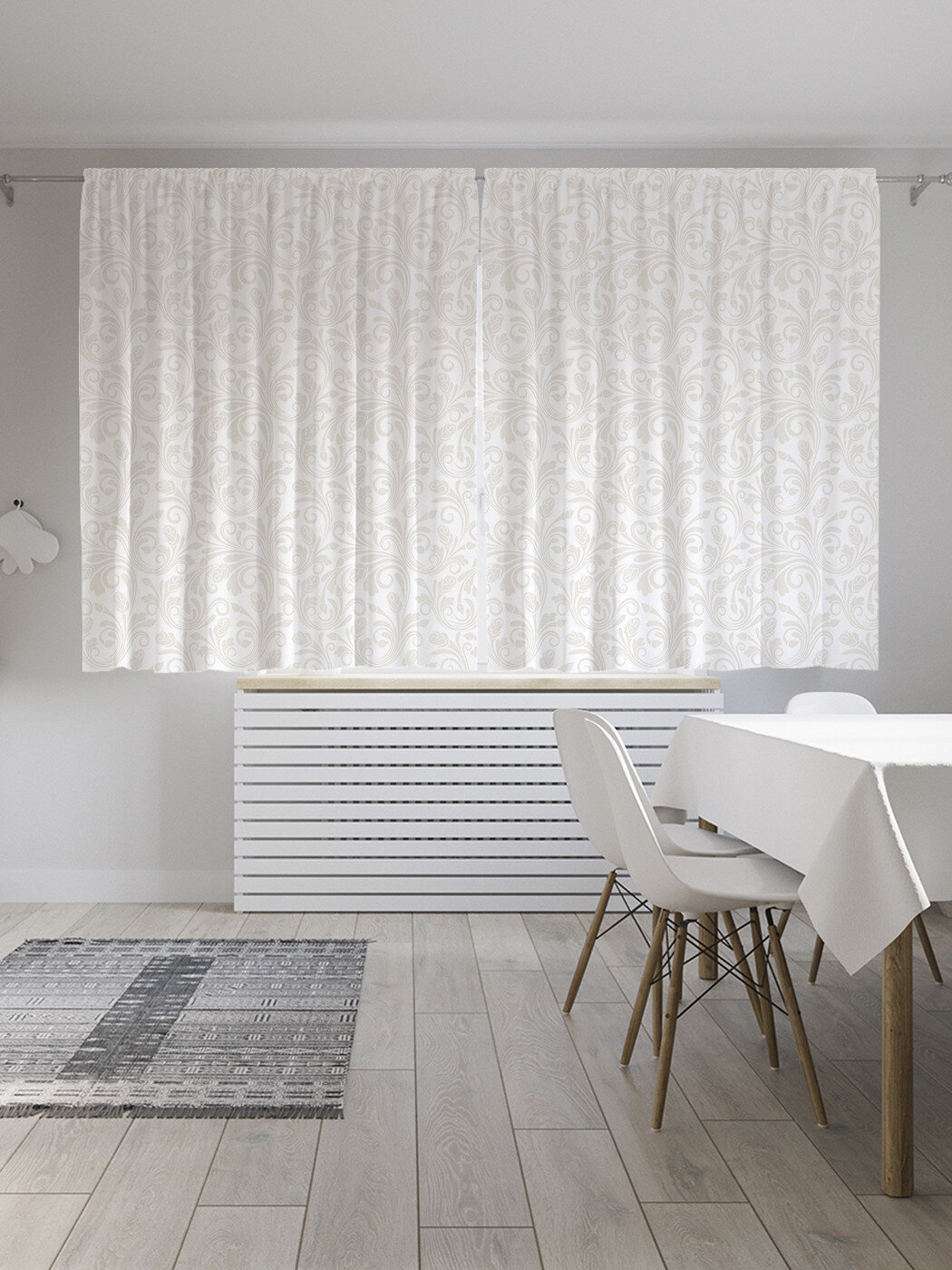 Фотошторы короткие "Незаметные узоры", 2 полотна шириной по 145 см, высота 180 см, JoyArty